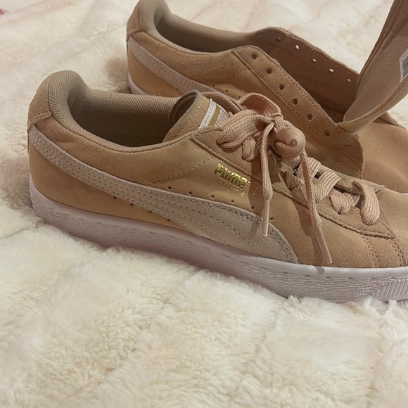 Puma | Shoes | Puma Tan Suede Women Sneakers Size 85 | Poshmark